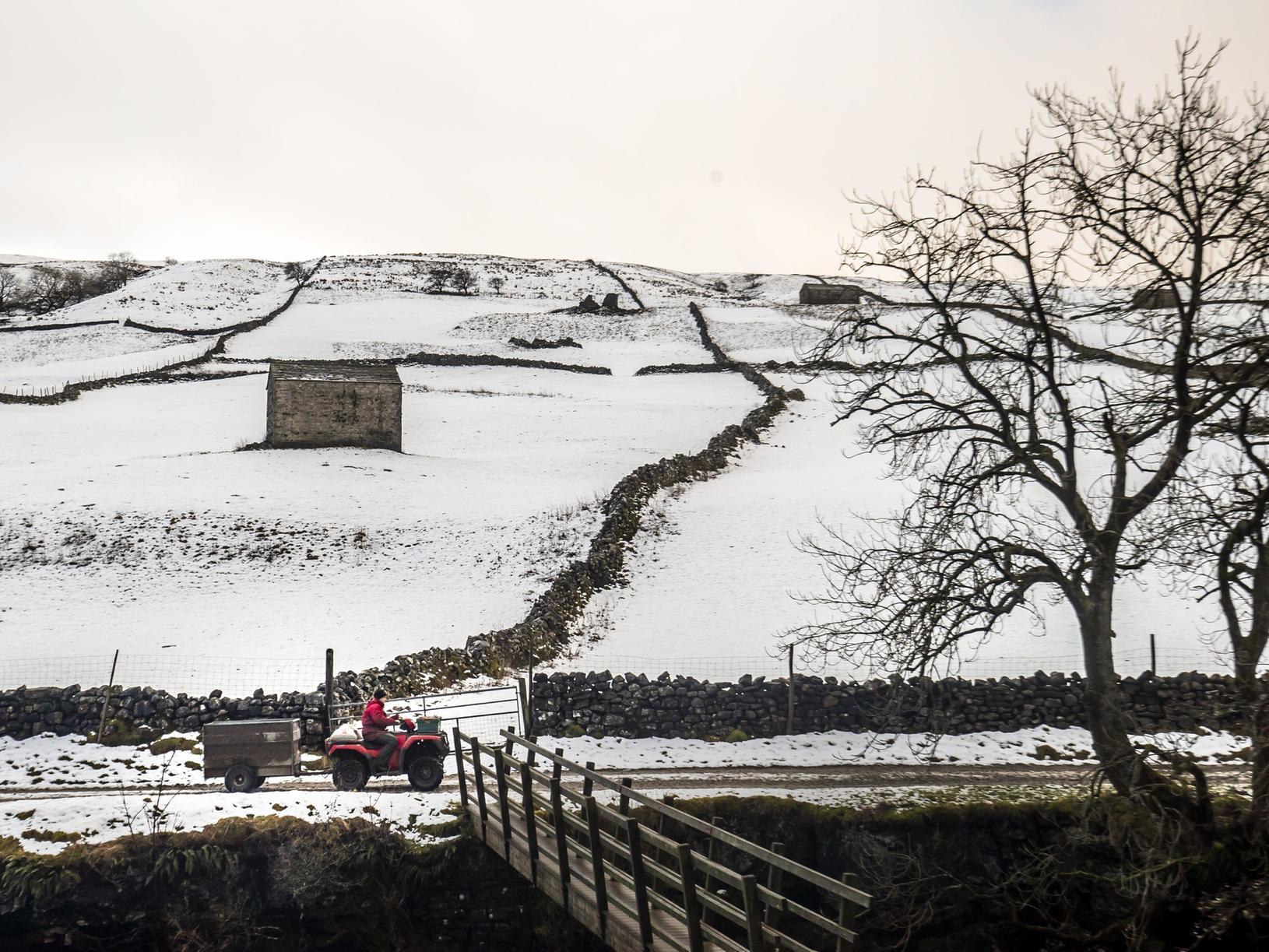 These photos show how deep the snow is in the Yorkshire Dales today