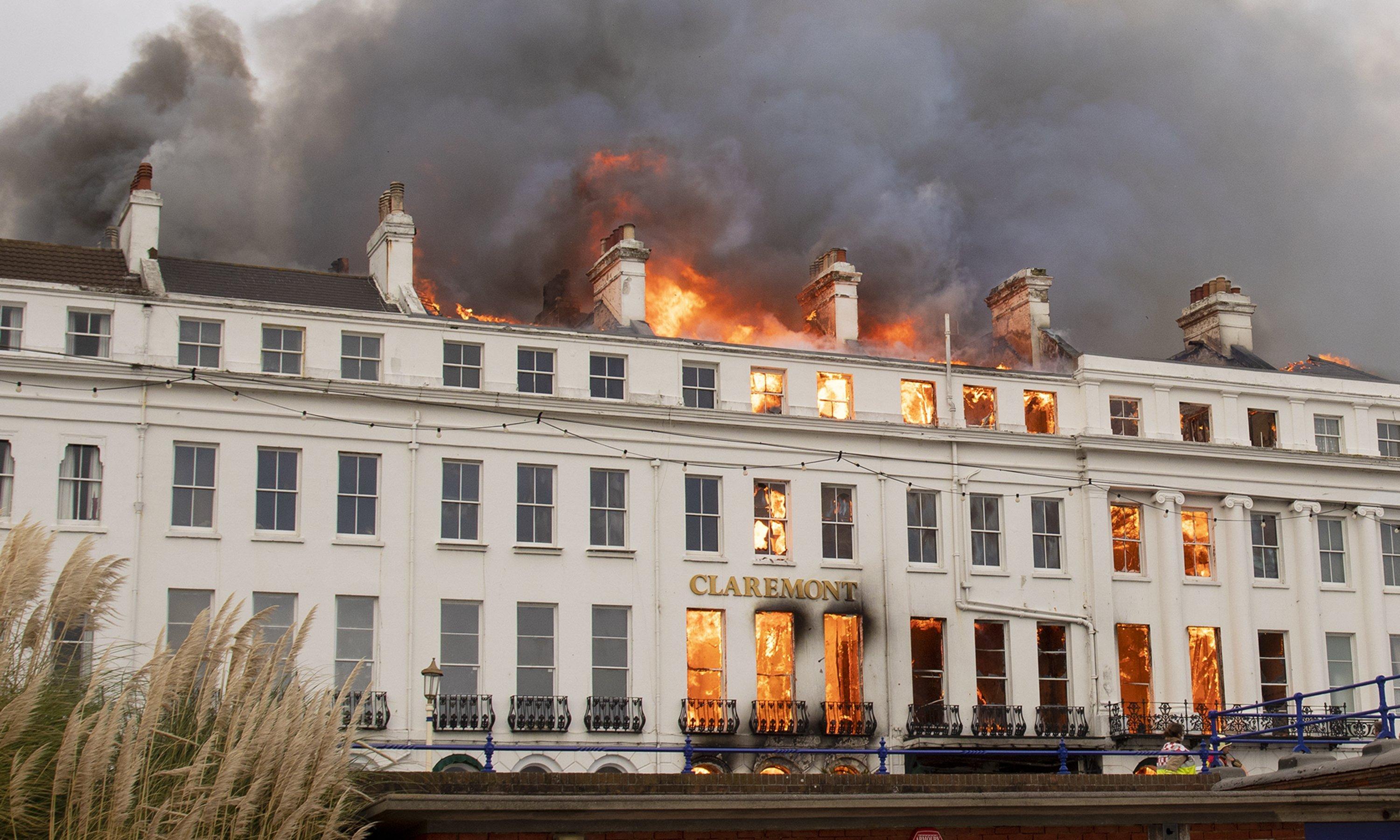 Eastbourne hotel fire: shocking pictures show extent of huge blaze